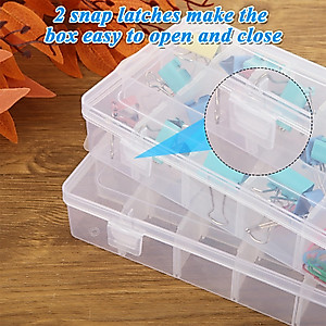 LOLYSIC 10 Pack 18 Grids Plastic Compartment Container, Clear Plastic Organizer Container Storage Box with Dividers for Jewelry, Art DIY Crafts, Washi Tapes, Beads, and Small Parts