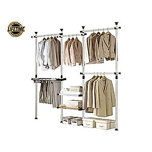 PRINCE HANGER, Deluxe Pants & Shelf Hanger, Clothing Rack, Clothes Organizer, Pants Hanger, Freestanding, Tension Rod, Closet system, Closet organizer, Clothes rack, Heavy Duty, PHUS-0052, Made in Korea