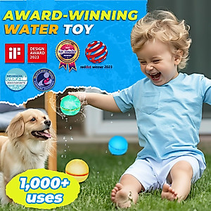 Tizikcon 16 PCS Reusable Water Balloons, Refillable Magnetic Water Balls for Outdoor Games, Self Sealing Water Splash Bomb Quick Fill for Summer Fun, Pool Beach Toys for Kids Ages 3-12