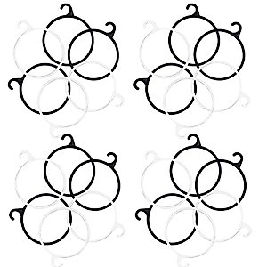 Levemolo 40pcs Hooks Necktie Neckties Belts Multifunctional Shawl Belt Rings Saver Circle Multipurpose Pashminas Storage for Clo Scarf Plastic Holder Hanging and Legging Tie Ring Scarves