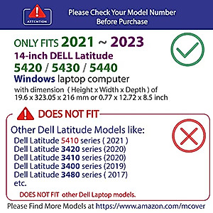 mCover Case Compatible ONLY for 2021～2023 14" Dell Latitude 5420 5430 5440 Windows Notebook Computer (NOT Fitting Any Other Dell Models) - Purple