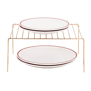 Kitchen Details Copper Medium Helper Shelf, Cabinet Organizer Maximizes Space, Free Standing