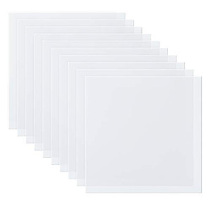 ilauke 10 Pieces 7.5mil Mylar Stencil Sheets, Reusable Blank Stencil Vinyl, Clear Mylar Template for Cricut Cutting Machine, Make Your Own Stencils Sheets, 12 x 12 inch