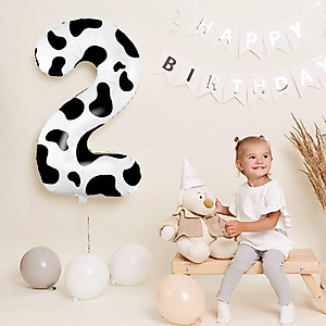 40 Inch Cow Print Number 50 Balloons Jumbo 50 Foil Party Balloons for 50th Birthday Party Decorations, 50th Anniversary Event Decor Supplies