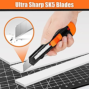 DIYSELF 24 Pack Utility Knife, Box Cutter, 18mm Utility Knives for School, Warehouse, Office, Box Cutter Retractable for Packages, Paper, Leather, Foam, Durable Razor Knife, Box Opener, Paper Knife