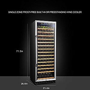 Lanbo Compressor Built-in Single Zone Wine Cooler with Safety Lock, 171 Bottles