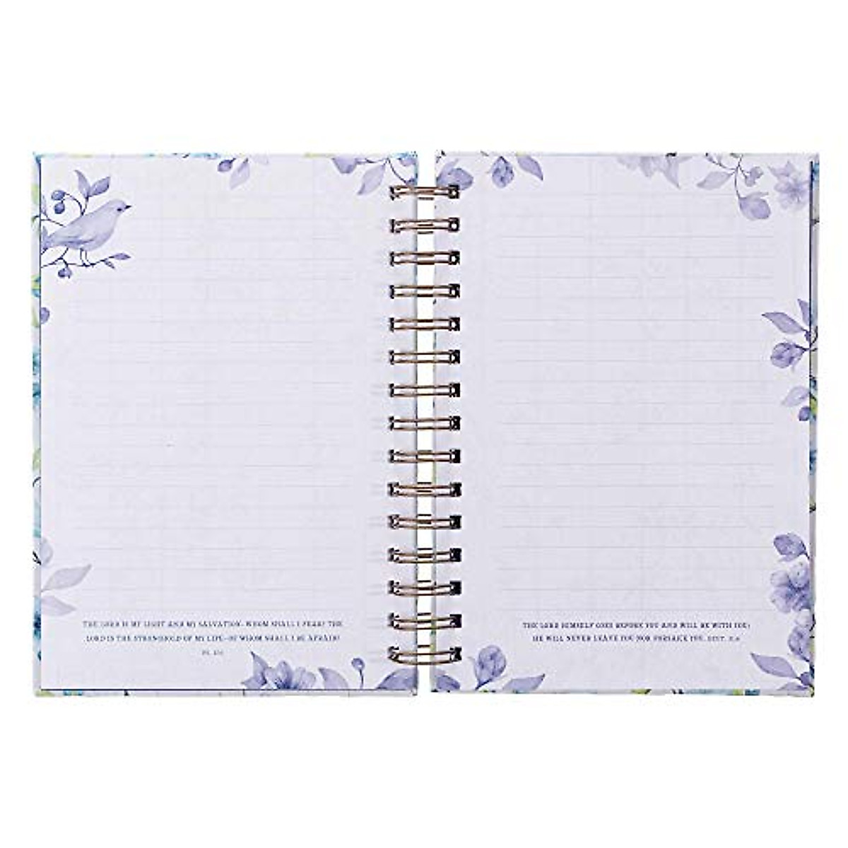 Christian Art Gifts Journal w/Scripture Blue Floral Sweet Friendship 192 Ruled Pages, Large Hardcover Notebook, Wire Bound