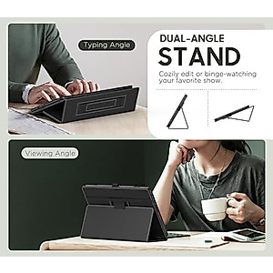 MoKo Case Fits All-New Amazon Kindle Fire HD 10 & 10 Plus Tablet (13th/11th Generation, 2023/2021 Release) 10.1" - Slim Folding Stand Cover with Auto Wake/Sleep, Black