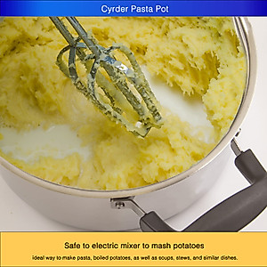 Cyrder Stainless Steel Pasta Pot- Induction Pasta Pot with Strainer, Easy Stain &Perfect for Single and Couple, Dishwasher Safe, 3 Quart