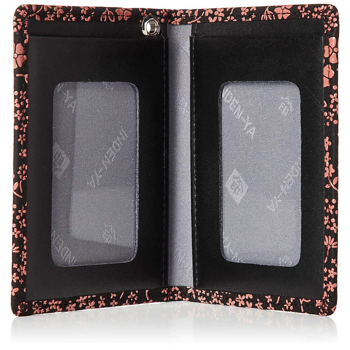 Indenya 2527-51166 2527-51-166 Women's Pass Holder, Black Deerskin x Pink American Blue Pattern