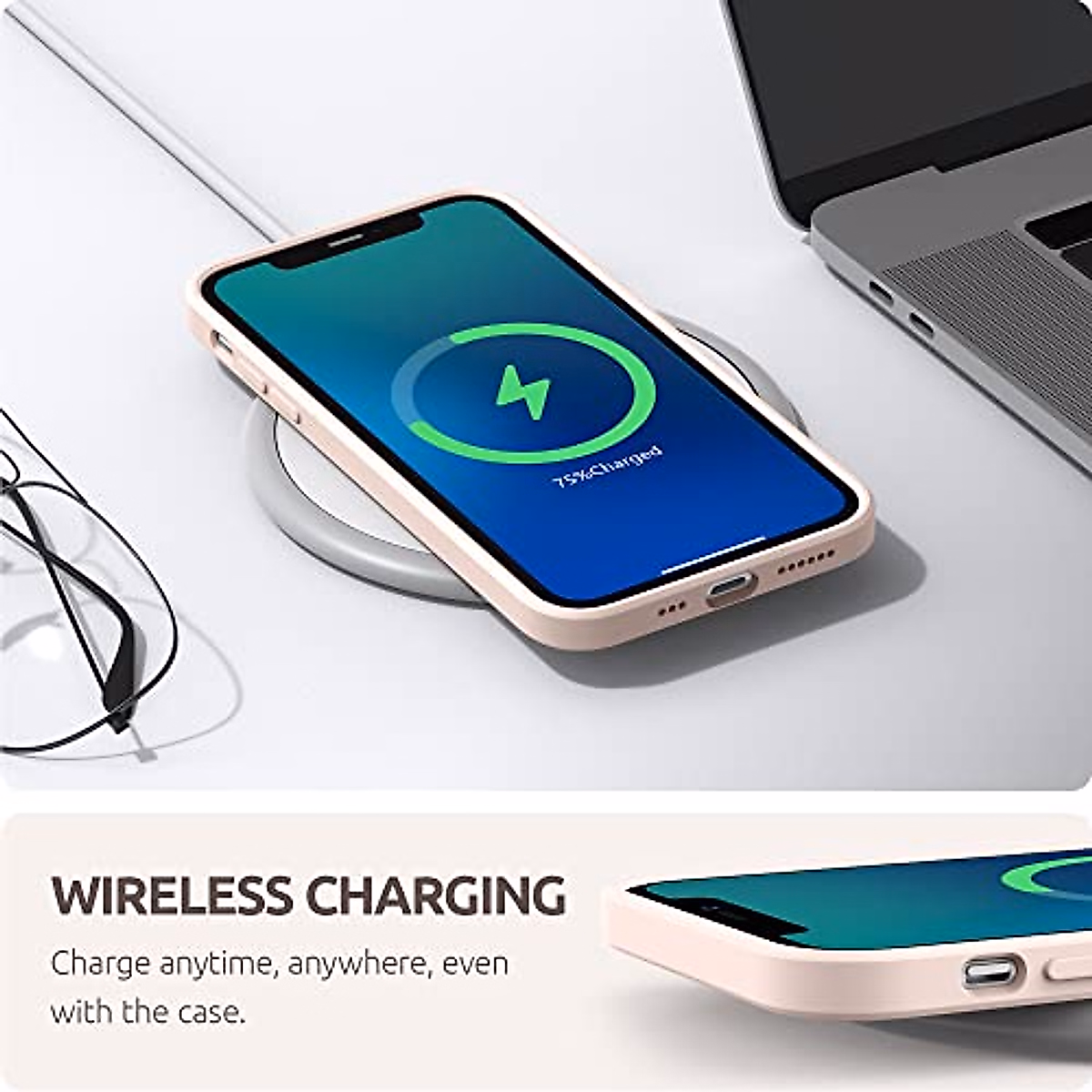 SURPHY Square Silicone Case Compatible with iPhone 11 Pro Case 5.8 inches, Square Edges Liquid Silicone Phone Case (Individual Protection for Each Lens) for iPhone 11 Pro (Light Pink)