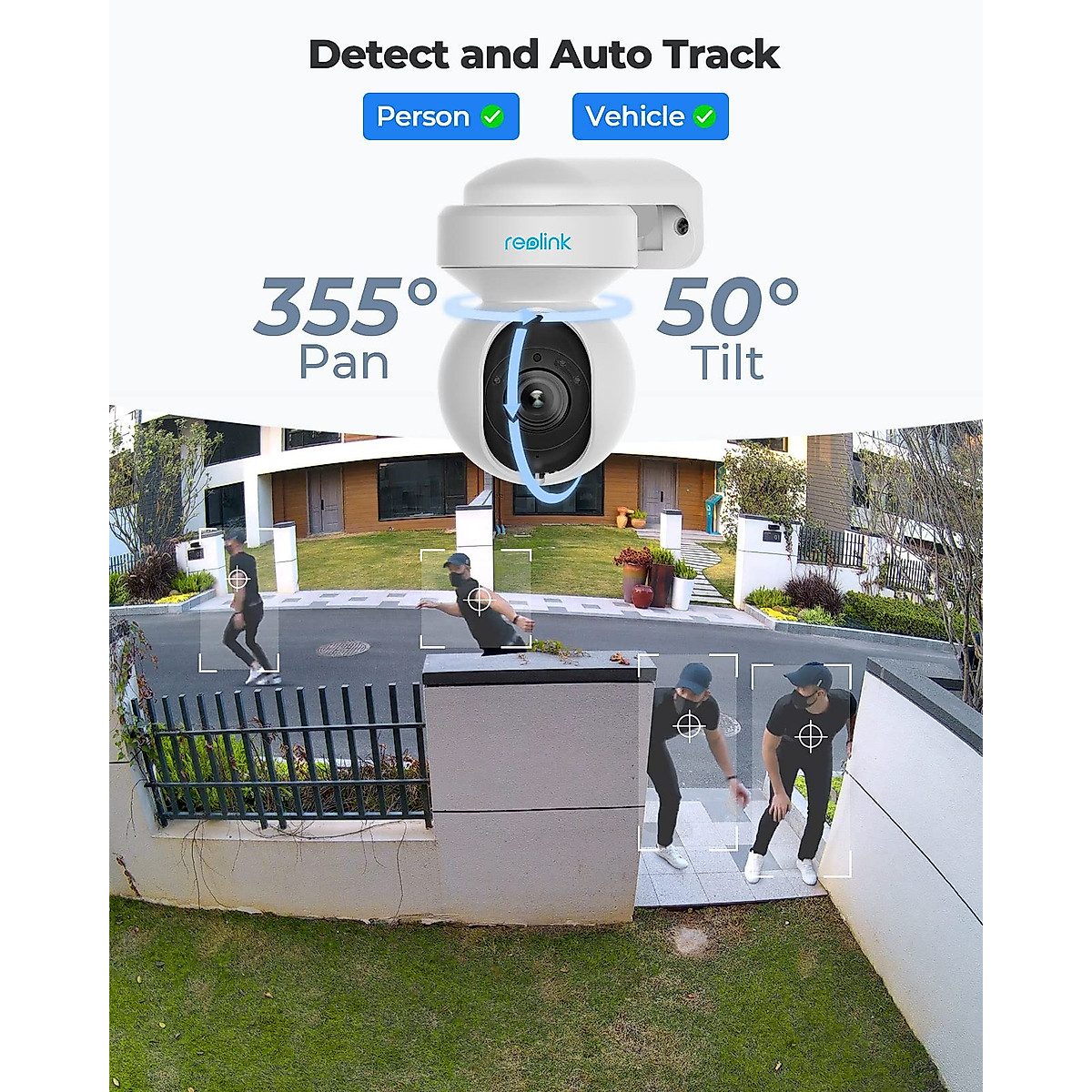 REOLINK Outdoor WiFi Security Camera with Spotlight Bundle Lumus + E1 Outdoor - Auto Tracking