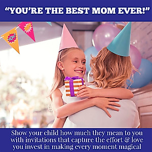 Cute Rainbow Colored Bubble Gum Themed Birthday Party Invitations for Kids, 20 5x7 Fill In Cards with Twenty White Envelopes by AmandaCreation…