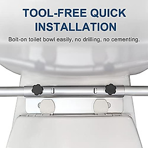 Toilet Safety Rails for Elderly, HEPO Handicap Toilet Frame with Handles and Storage Bag, Adjustable Height and Width for Bathroom Toilet Seat, Safety Assist Frame with Grab Bar for Senior Disabled