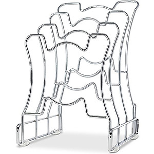 2 Pack - SimpleHouseware Kitchen Cabinet Pan and Pot Cookware Organizer Rack Holder, Chrome