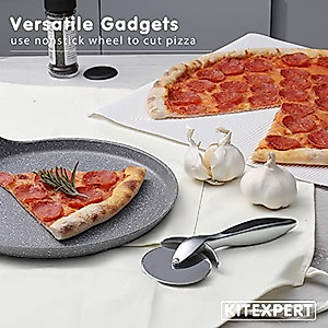 KITEXPERT Pizza Cutter, Super Sharp Stainless Steel Pasta Slicer, Easy to Clean & Dishwasher Safe Pizza Cutter Wheel, Pizza Slicers with Slip Resistant Zinc Alloy Handle