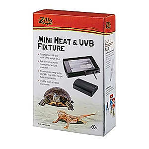 Zilla Reptile Terrarium Enclosure Mini Heat & UVB Light Fixture (Bulb Sold Separately), White, 1 Count (Pack of 1)