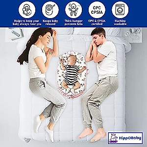 Baby Lounger Cover - Baby Nest for Baby Girls Boys- Soft Breathable Cotton Adjustable Newborn Bassinet Mattress- Changing Table Changing Pad- Sleep Bed Cover Fits 0-24 Months Newborn Infant Babies