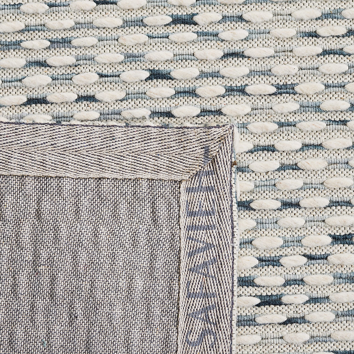 SAFAVIEH Marbella Collection Runner Rug - 2'3" x 12', Beige & Blue, Handmade Wool, Ideal for High Traffic Areas in Living Room, Bedroom (MRB158L)