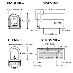 Architectural Mailboxes Roxbury Galvanized Steel Post Mount Mailbox, Compatibility Code F, 7900-5B-R, Black, Large Capacity