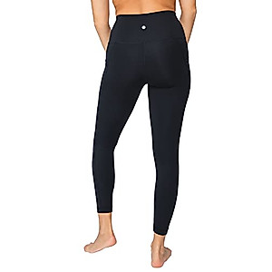 Yogalicious Lux High Waist Elastic Free Side Pocket Ankle Legging - Black - Medium