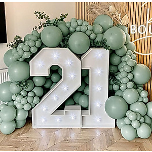 Dusty Green Balloon Garland Double Stuffed Olive Green Balloon Different Size Retro Mint Green Balloon Arch Kit for Birthday Wedding Baby Shower Bridal Shower Engagement Party Decor