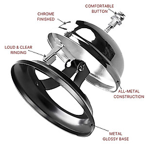 1InTheOffice Call Bell, Desk Bell, Service Bell, Chrome Finish, 2 Pack