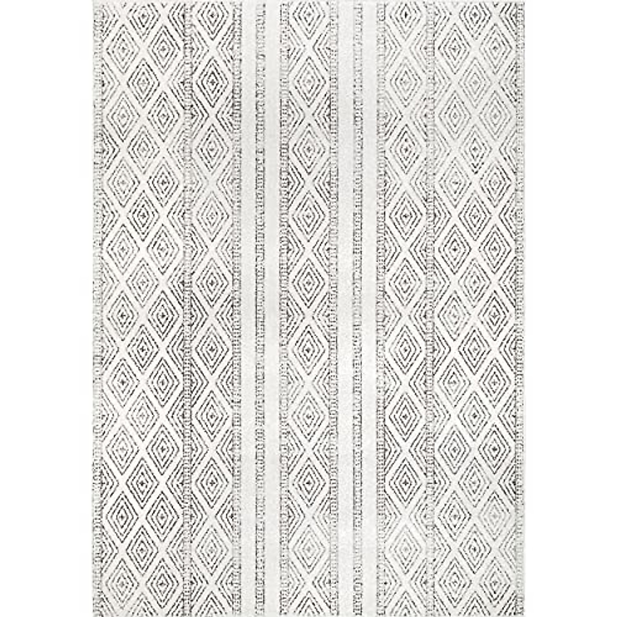 nuLOOM Sarina Diamonds Area Rug, 4 ft x 6 ft, Grey