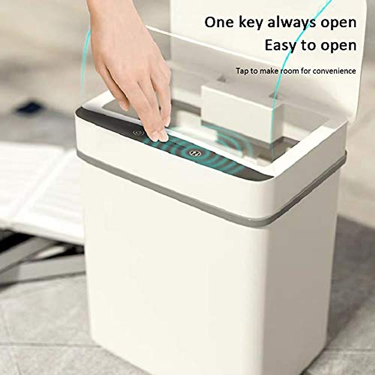 WENLII 12L Smart Trash Can Induction Type Household Children's Living Room with Lid High-end Simple Retro Toilet Electric Waste