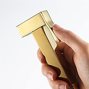 MINJING Cloth Diaper Spray, Handheld Bidet Sprayer for Toilet, 59 Inch Shower Hose, PVD Gold Bidet Faucet Tap,Spray Gun Set with Angle Valve