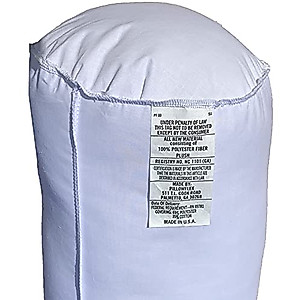 Pillowflex Bolster Pillow - 10" x 48" - Plush Polyester-Filled Insert for Decorative Shams - Comes in a Poly-Cotton Shell - Odorless, Lint, and Dust-Free, No Lumps Stuffing for Pillows (White, Round)