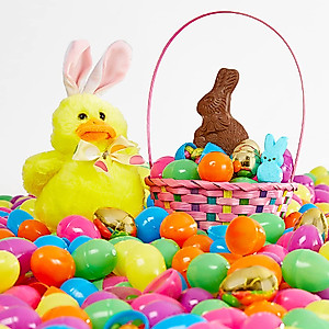 Party City Multi-Colored Fillable Plastic Easter Eggs with Hinge, 750 Bulk Count - Blue, Green, Orange, Pink, Purple, Yellow & Metallic Gold Colorful Eggs for Filling with Treats, Candy & Gifts