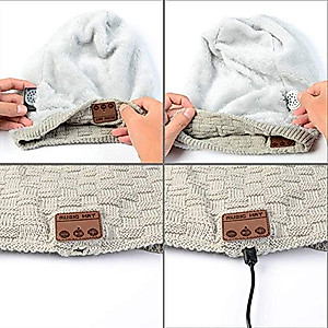 BearsFire Wireless Music Beanie Hat Headphone wiht Bluetooth Stereo Speaker Mic Hands-Free Earphones Cap Winter Warm Thick Skull Knit Music Hat Gifts for Men Women Ourdoor Sports Skiing Skating Hiking