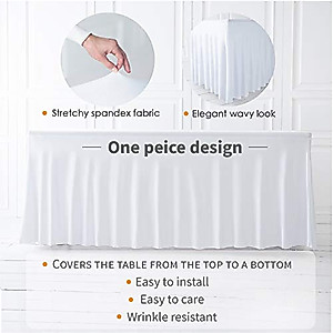 White Table cloth for Rectangle table 6ft Table Cover for 6 foot tables White Table Cover 6ft Spandex Table Covers 6ft Table Skirts for Rectangle Table 6ft White Tablecloth for Rectangle Tables