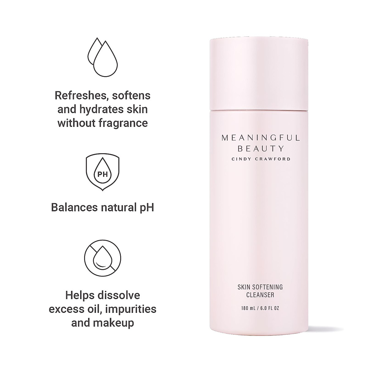 Meaningful Beauty Skin Softening Cleanser (Non-Foaming, Oil Free, Fragrance Free Wash), 6 Fl Oz