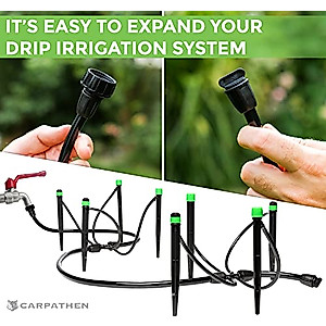 Carpathen Drip Irrigation Parts 5/16-6 Pack: 3 x PVC Female Hose Thread Non-Swivel Adapter to 5/16" tubing and 3 x Barbed Threaded End Plugs - Drip Irrigation Fittings