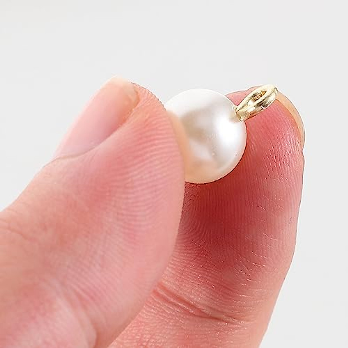 EXCEART 100pcs Faux Pearl Beads 10mm Peal Pendant Charms for Dangle Earrings Necklace Bracelet DIY Jewelry Making Accessories