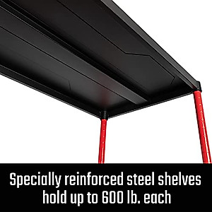 Craftsman 4-Shelf 6-Foot Tall Storage Rack for Garage and Workshop, Durable Powder-Coated Steel, Reinforced Adjustable-Height Steel Shelves - 2,400-Pound Capacity (CMXMSAJ94994)