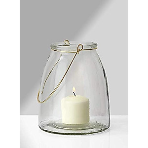 Serene Spaces Living Hanging Glass Jar for Wedding, Parties, Events, Patio, Use as Hanging Glass Lamp or for Flowers, Measures 6" Tall and 5" Diameter, Sold Individually