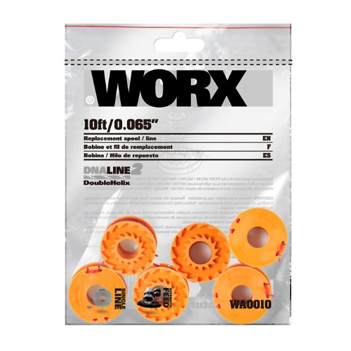 Worx WA0010 (6) Replacement Trimmer Line for Select Cordless String Trimmers