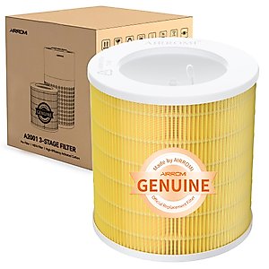 AIRROMI A2001 HEPA Air Purifier Replacement Filter: Original 3-in-1 Filter, Removes 99.97% of 0.3 Micron Particles, Yellow Activated Carbon Filter - Pets & Allergen Specific 1 Pack