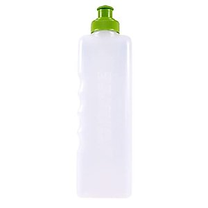 HECHZSO Arc Running Water Bottle with Covers Cap, 10oz Portable Lightweight Bottle for Running Hydration Belt or Fanny Packs Marathon, Walking, Hiking, Cycling, Trail, Skiing