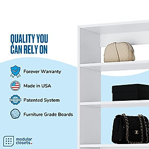 Modular Closets Vista Collection Shelf Tower Built in Wood Closet Organizer Unit (White, 31.5" Wide)