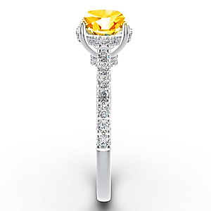 MAKA PAKA JEWELRY Customized Moissanite Rings for Women I 1 2 3 4 5 6 7 8 9 10 Carat Solitaire Engagement Ring I Lab Created Halo Diamond Wedding Rings in Pear Princess Emerald Oval Cluster Round cut