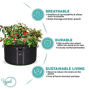 2-Pack 50 Gallon Grow Bags - Heavy Duty Fabric Planter with Reinforced Handles, Weatherproof Garden Grow Bags, Extra Large Grow Bags, Breathable Fabric Garden Bed Plant Pots and Felt Pots for Plants