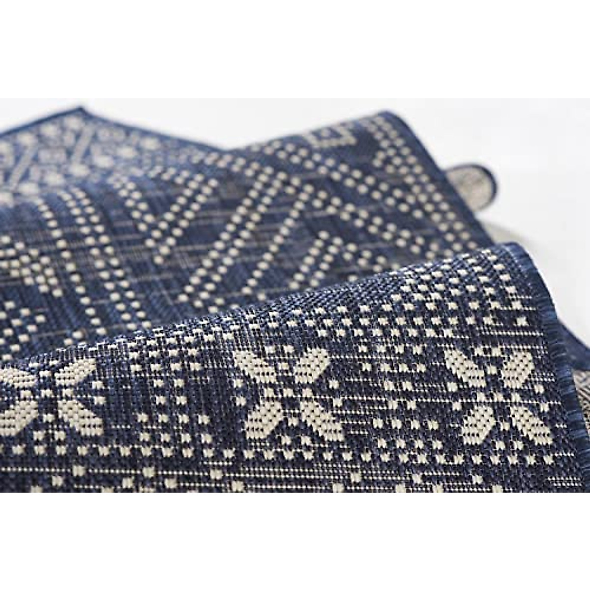 Momeni Riviera Transitional Indoor/Outdoor Area Rug, Navy, 6'6" X 9'