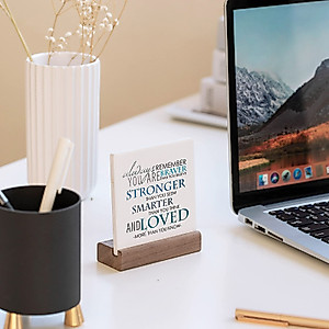 Lukiejac Inspirational Quotes Desk Decor Gifts For Women Best Friend Encouragement Cheer Up Gifts Office Inspiration Positive Plaque With Wooden Stand For Cowoker Motivational Sign For Birthday (Blue)