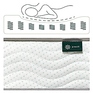 Zinus Eden Metal Daybed with Trundle / Mattress Foundation with Steel Slat Support / Easy Assembly, Twin & 6 Inch Foam and Spring Mattress / CertiPUR-US Certified Foams / Mattress-in-a-Box, Twin