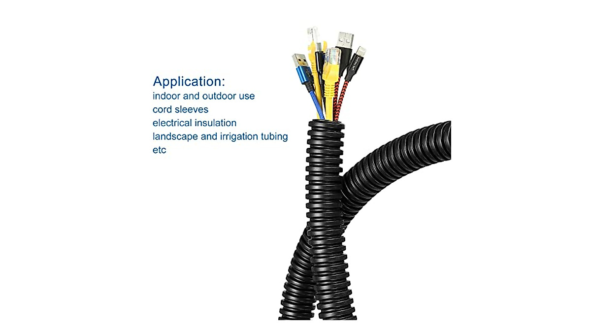 DMiotech 16mmx12mmx3.0m PVC Non-Split Corrugated Tubing Indoor Outdoor ...