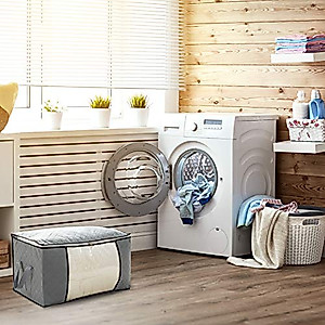 ModernHuman Eco Friendly Clothes Organizer and Storage for Bedroom - Bins for Blanket Organization - Closet Storage Bags with Lids - 3 Pack